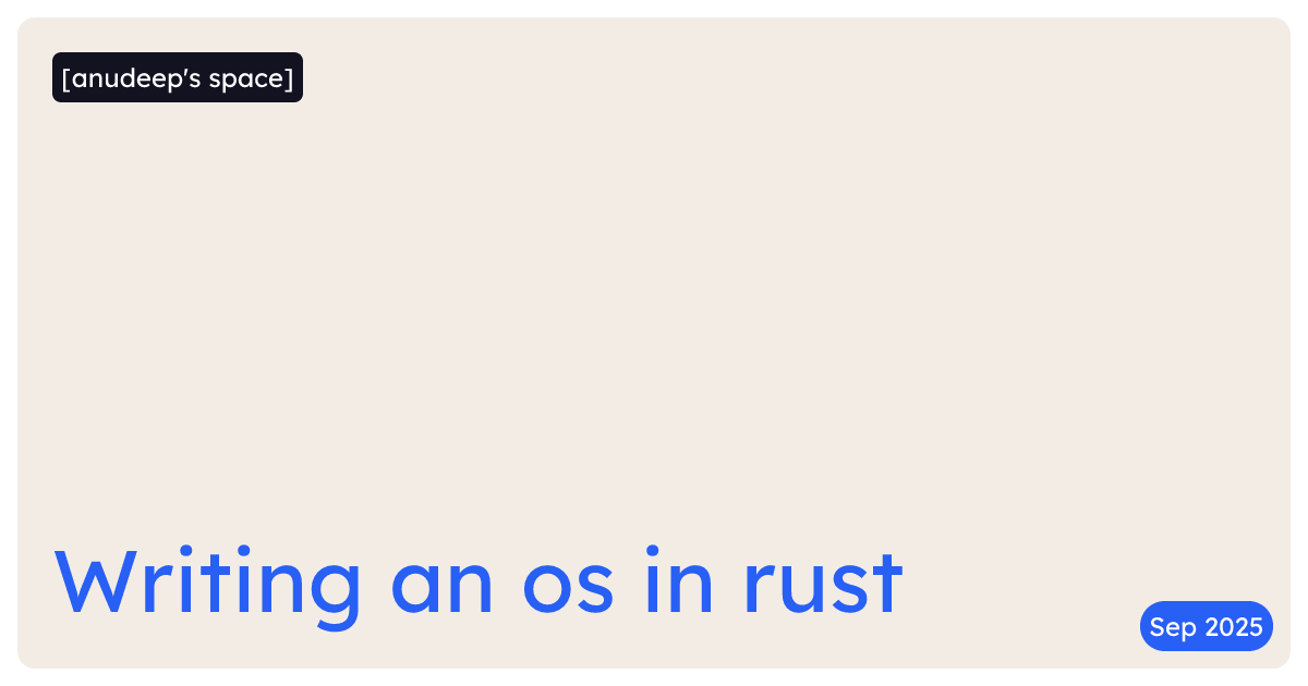 Writing an os in rust