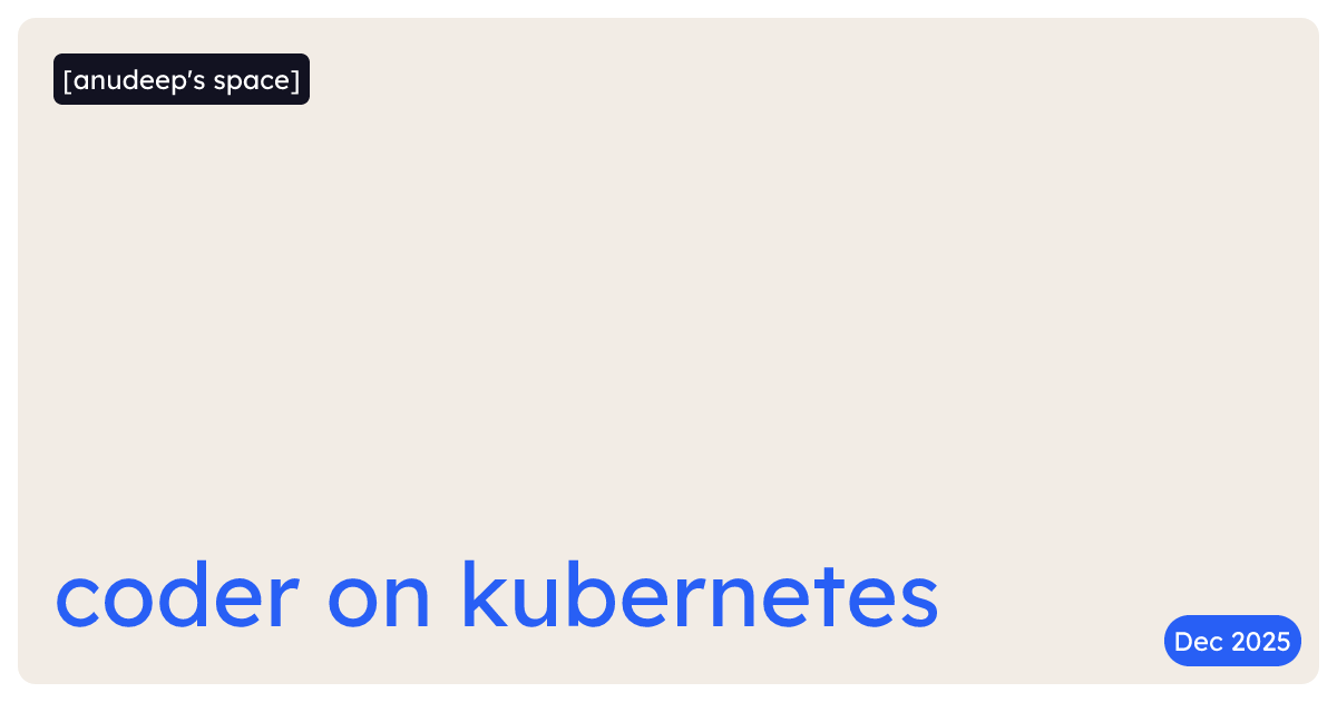 coder on kubernetes