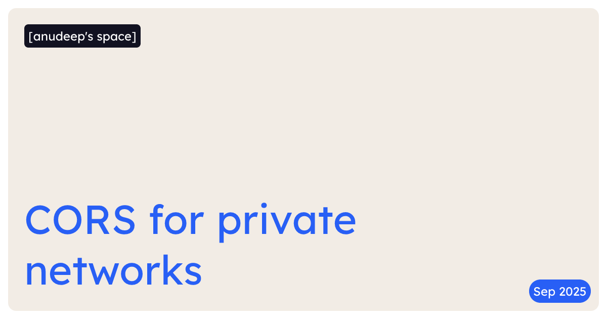 CORS for private networks